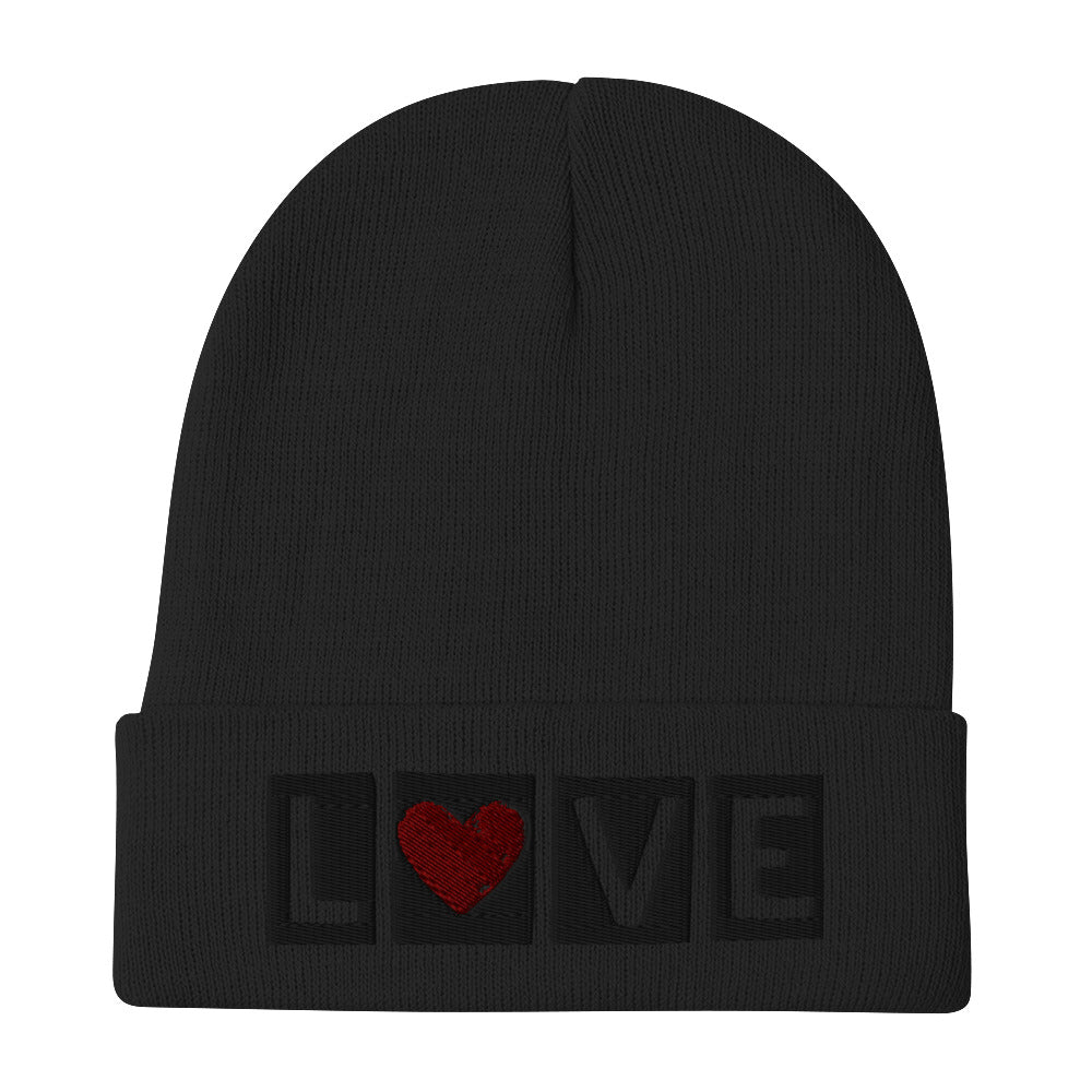 "LOVE" BEANIE | BLACKOUT – Take2Minutes